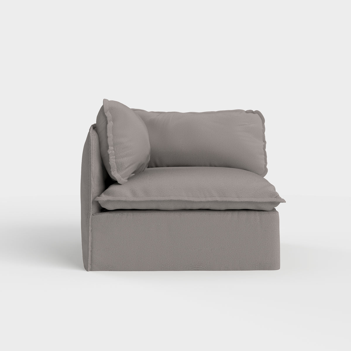Modular Outdoor Washable Corner Chair | Nano Slubweave in Haze Gray ...