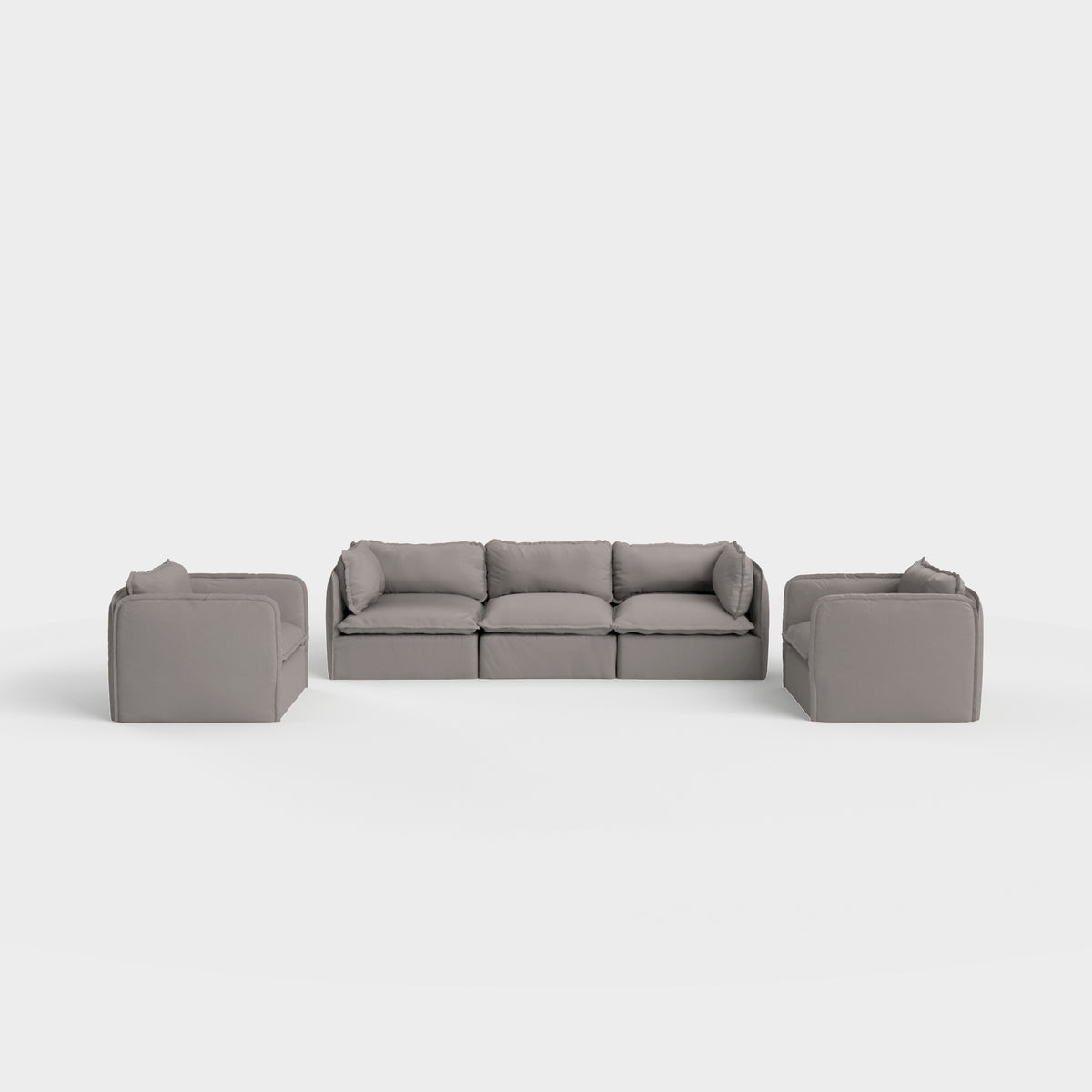 Modular Outdoor Washable 3-Seater Sofa + Armchair Set | Nano Slubweave ...