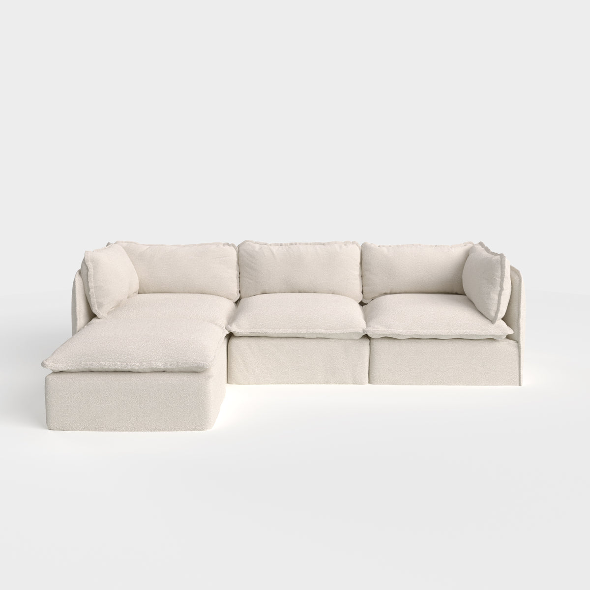 Modular Outdoor Washable 3-Seater Sectional | Alfresco Boucle in Creme ...