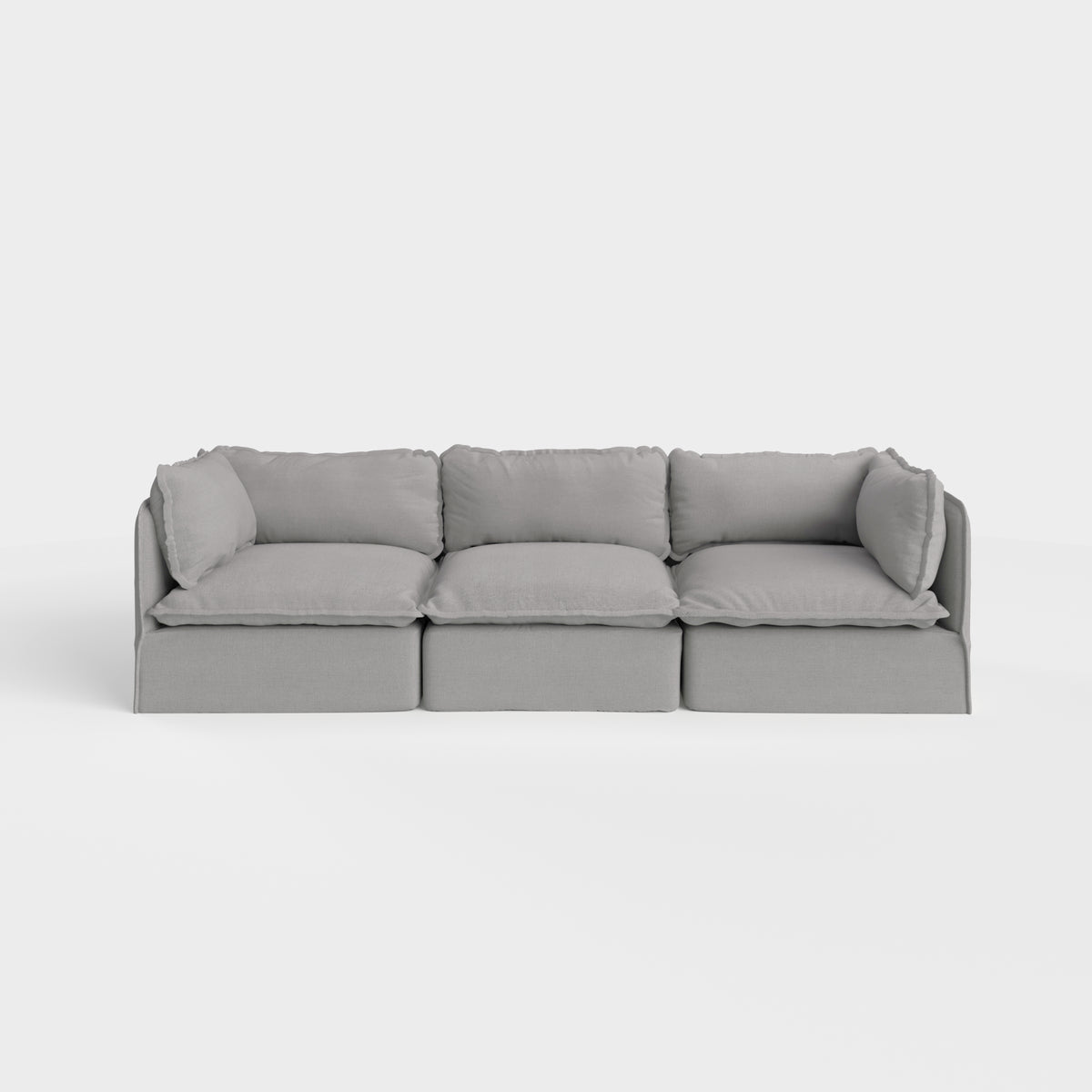Modular Outdoor Washable 3-Seater | Classic Canvas in Stone Gray – Chicory