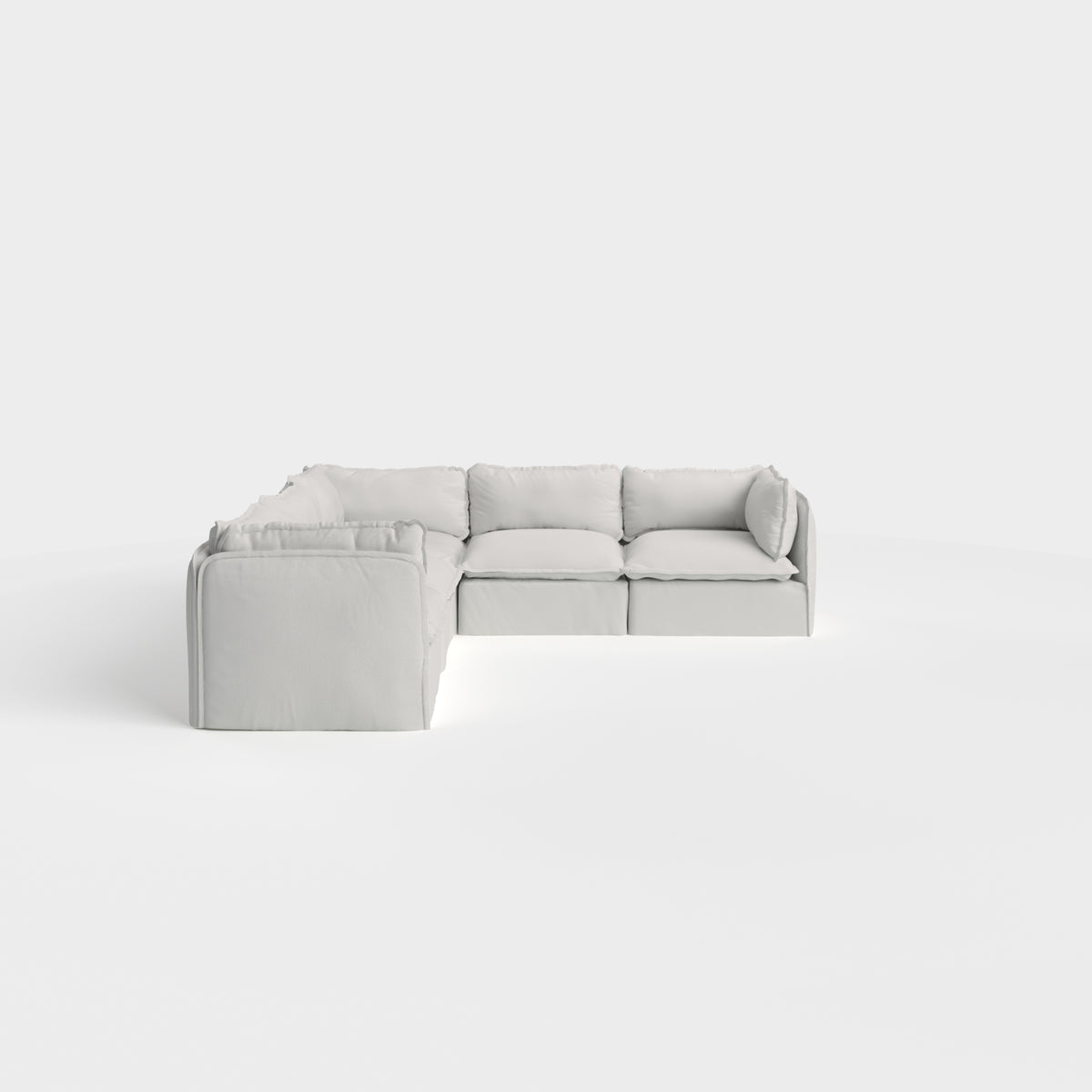 Modular Outdoor Washable 5-Seater Corner Sectional | Nano Slubweave in ...