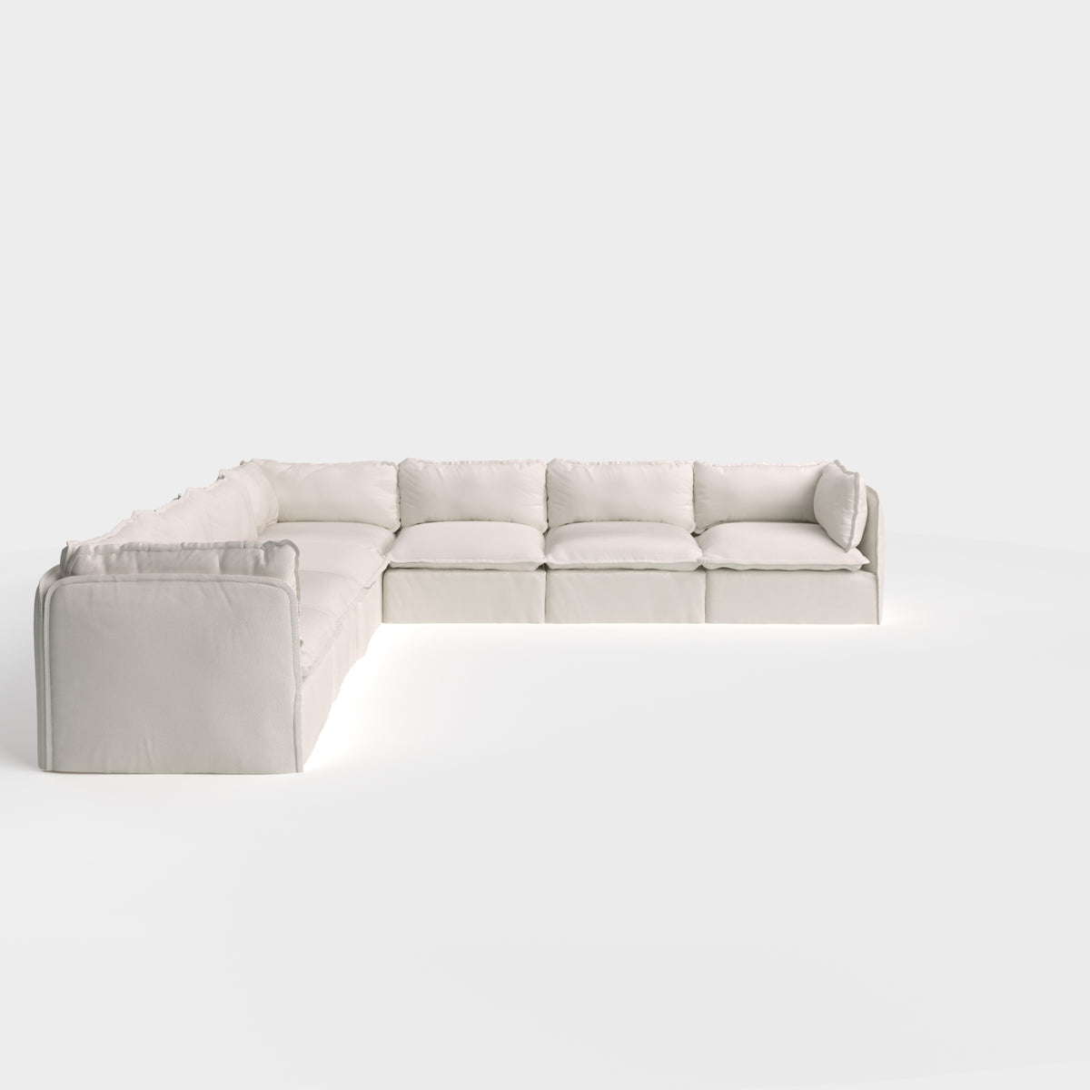 Modular Outdoor Washable 7-Seater Corner Sectional | Nano Slubweave in ...