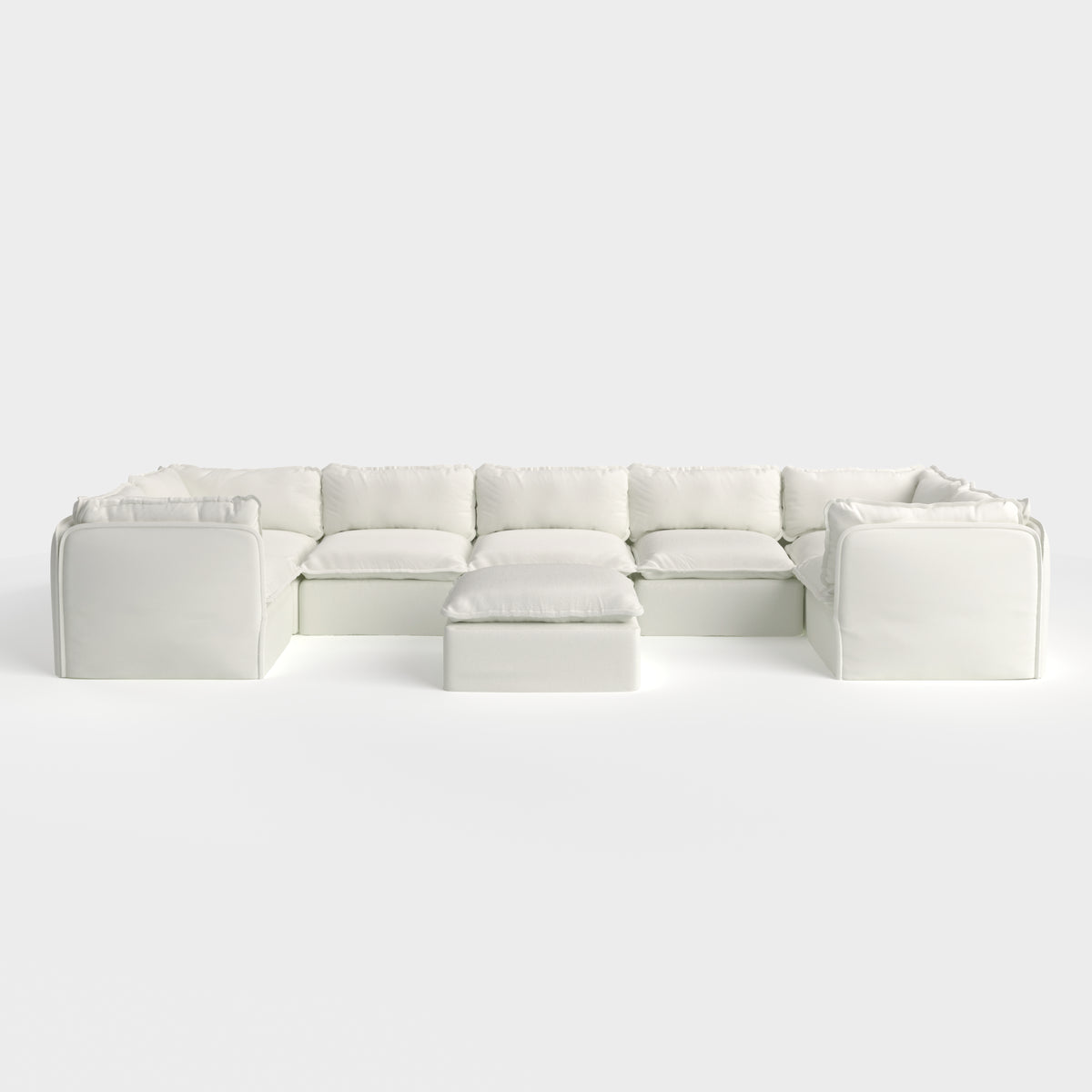 Modular Outdoor Washable 7-Seater U-Sectional + Ottoman | Classic Canv ...