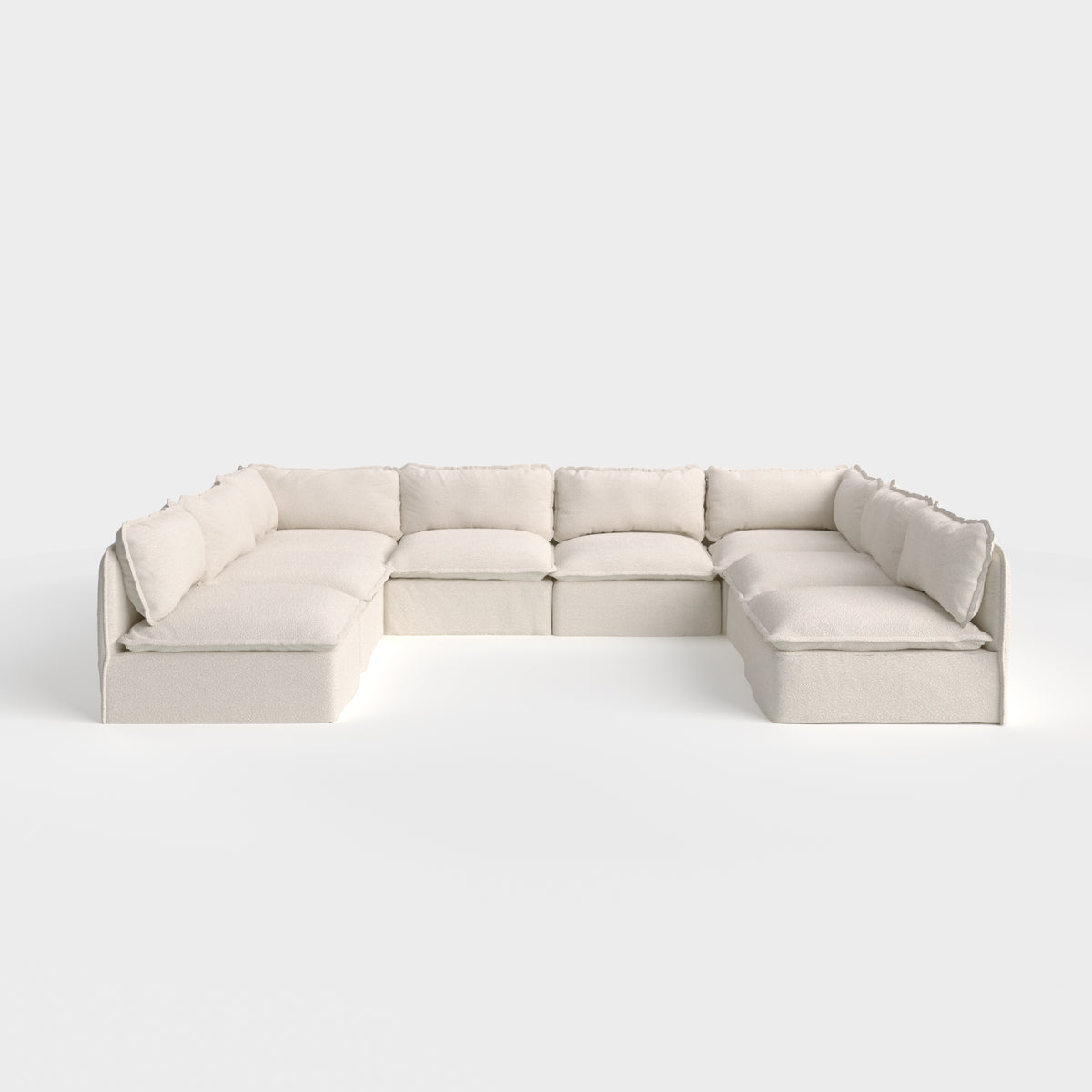 Modular Outdoor Washable 8-Seater Open-Ends U-Sectional | Alfresco Bou ...
