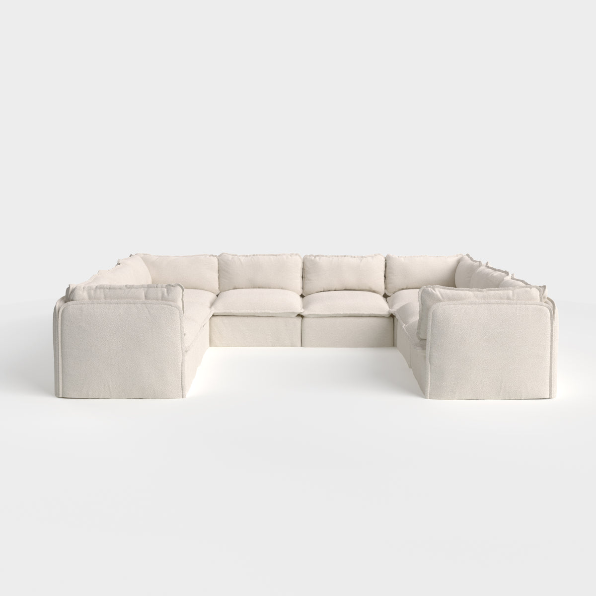 Modular Outdoor Washable 8-Seater U-Sectional | Alfresco Boucle in Cre ...