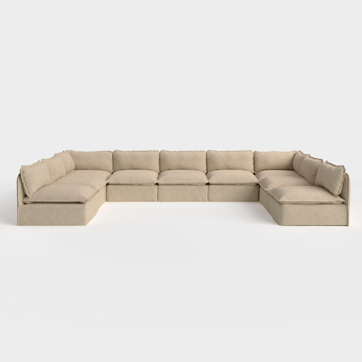 Modular Outdoor Washable 9-Seater Open-Ends U-Sectional | Alfresco Bou ...