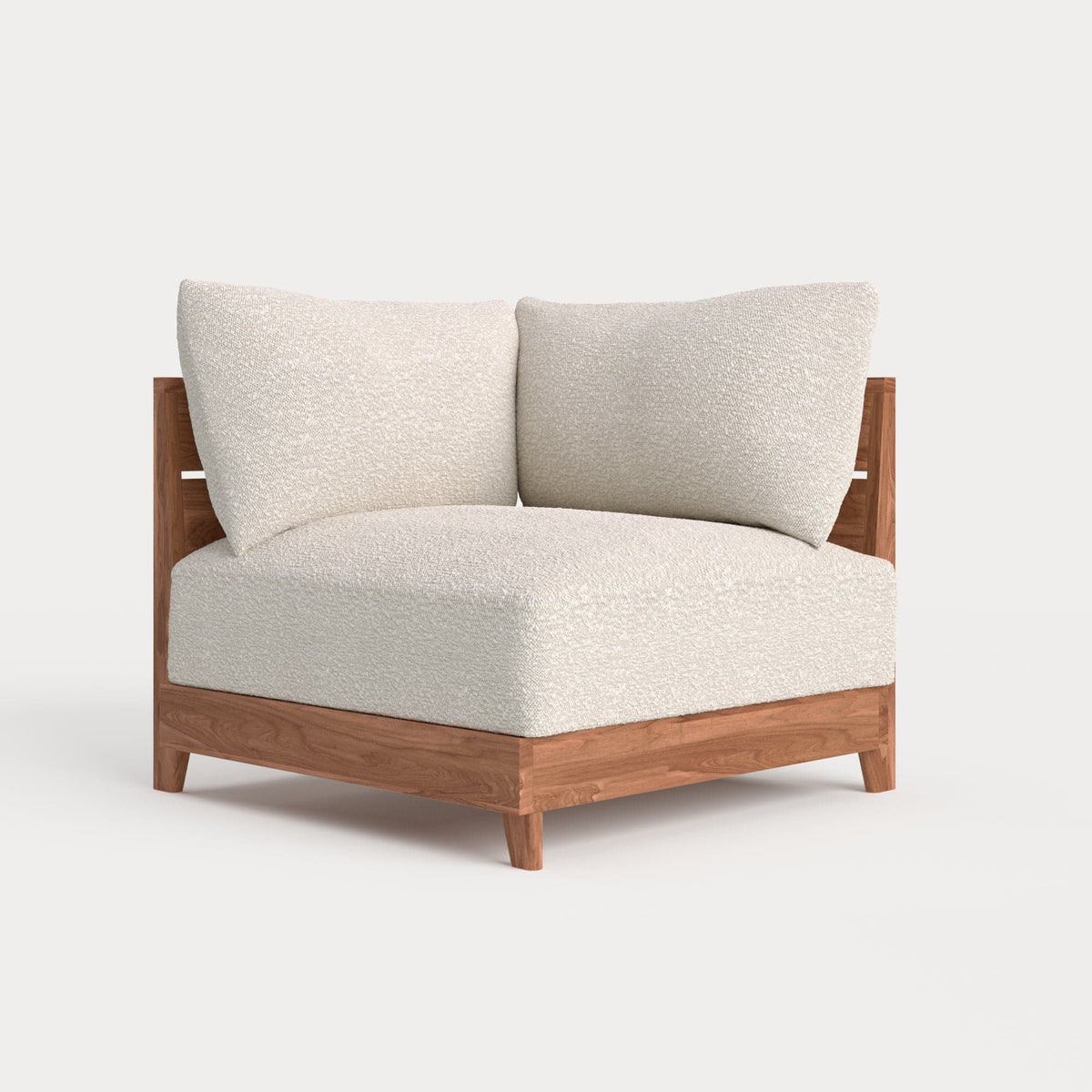 Modular Teak Outdoor Modular Unit - Corner Chair | Alfresco Boucle in ...