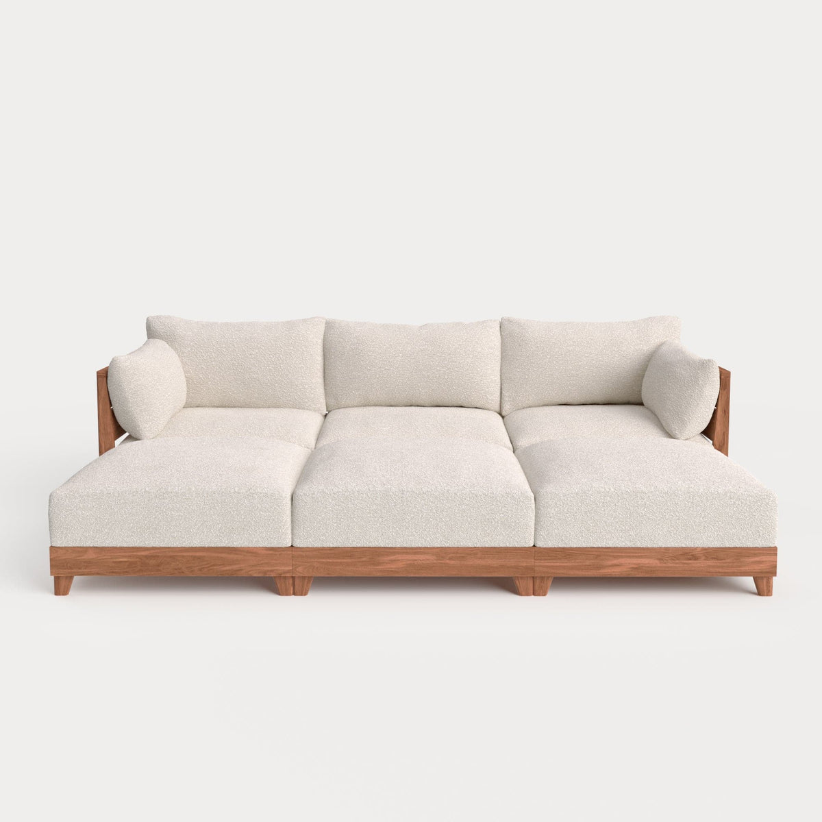 Modular Teak Outdoor Sofa Daybed | Alfresco Boucle in Creme – Chicory