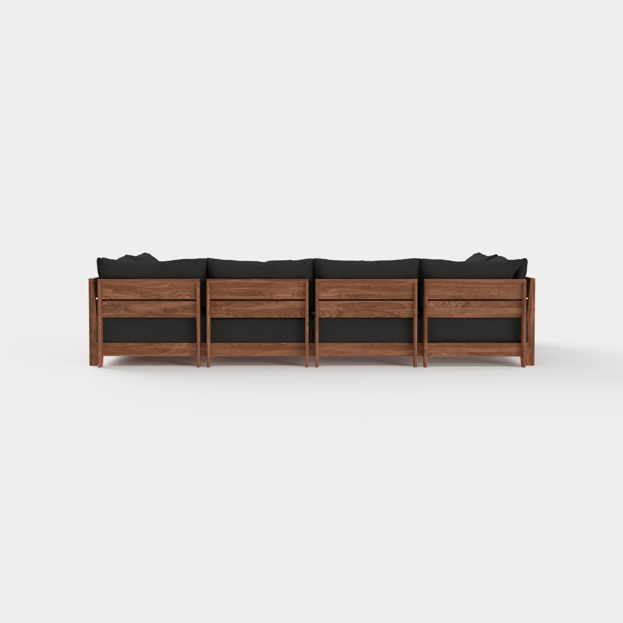 Dwell™ Modular Teak Outdoor 4-Seater U-Sectional | Classic Canvas in C ...